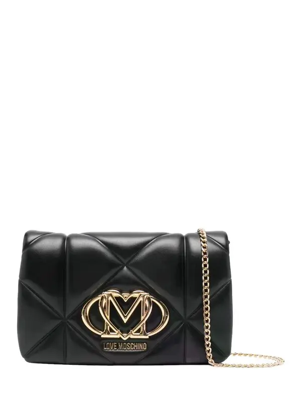 Moschino Quilted Chain Crossbody Bag - Black