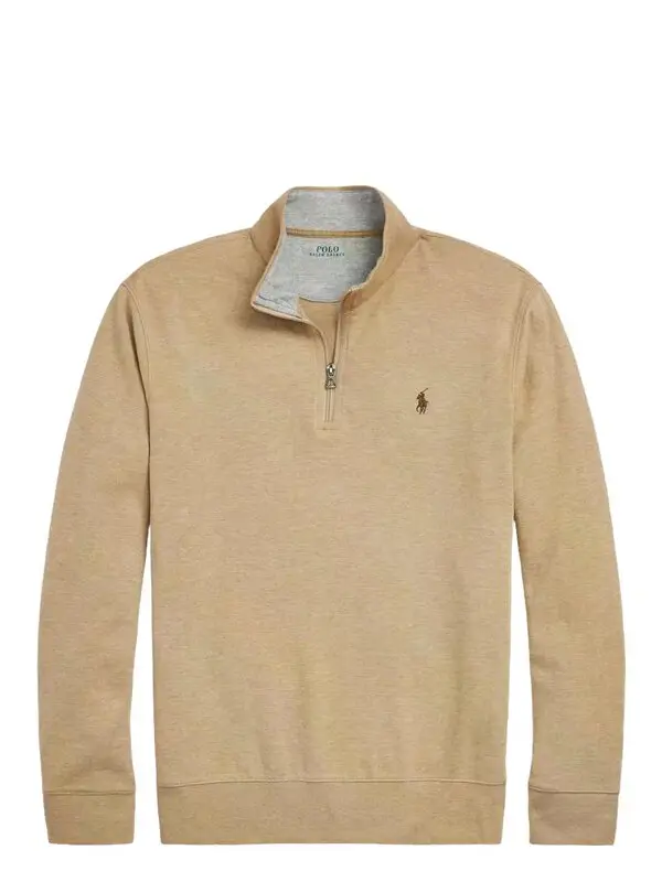 Polo Ralph Lauren Logo-embroidered Zip-fastening Sweater - Neutrals