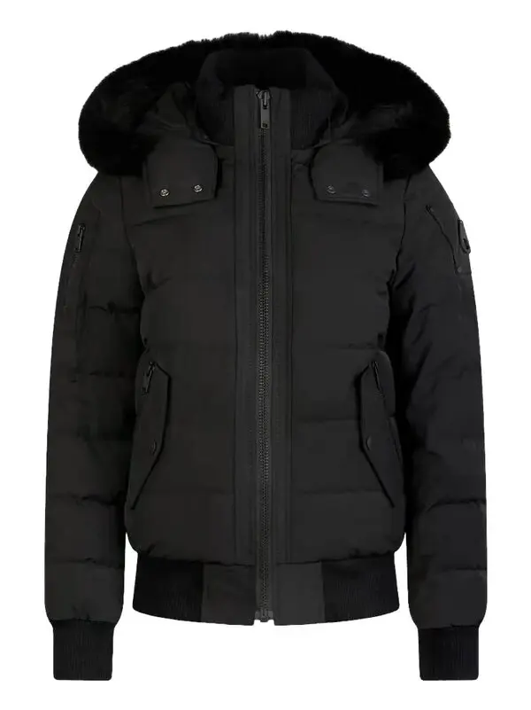 Moose Knuckles Padded Jacket With Shearling Trim - Black