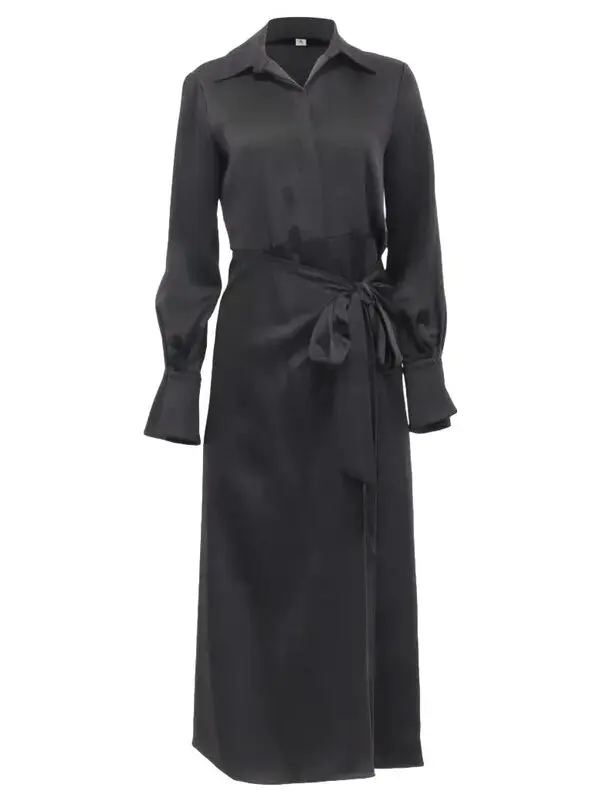Burberry Tie-fastening Midi Dress - Black