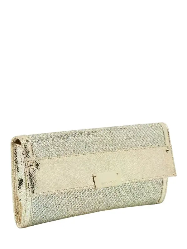 JIMMY CHOO Reese Leather Clutch Bag - Gold