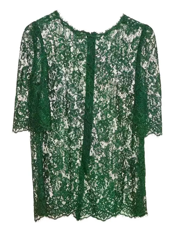 Dolce & Gabbana Floral Lace Blouse - Green