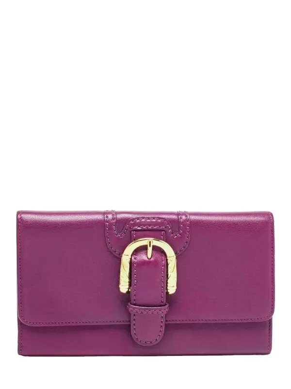 Escada Leather Clasp Clutch - Purple