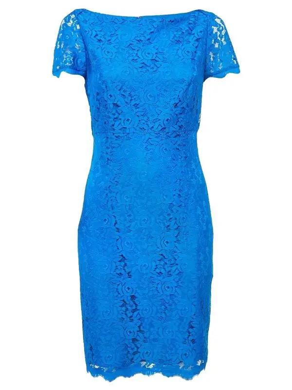 Diane Von Furstenberg Floral-lace Mini Dress - Blue