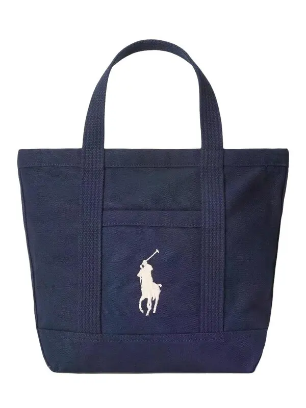 Polo Ralph Lauren Embroidered-logo Top-handle Tote - Blue