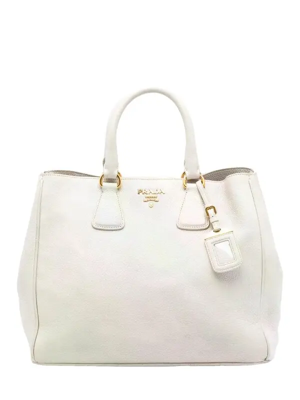 Prada Vitello Daino Open Convertible Tote Satchel 2000-2025 - White