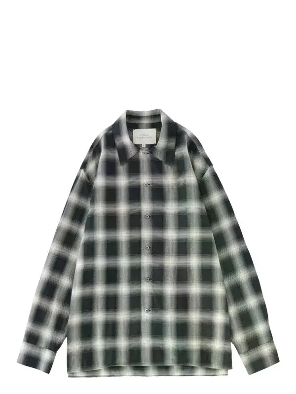 Studio Nicholson Ray Plaid Button Shirt - Black