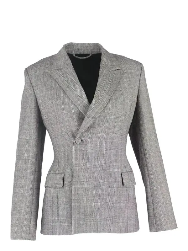 Balenciaga Prince Of Wales-check Blazer - Grey