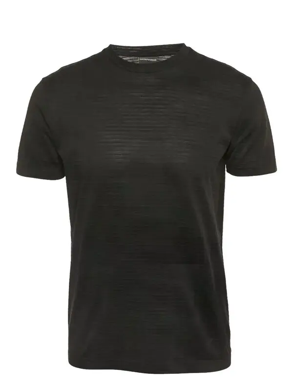 Emporio Armani Knitted Striped T-shirt - Black