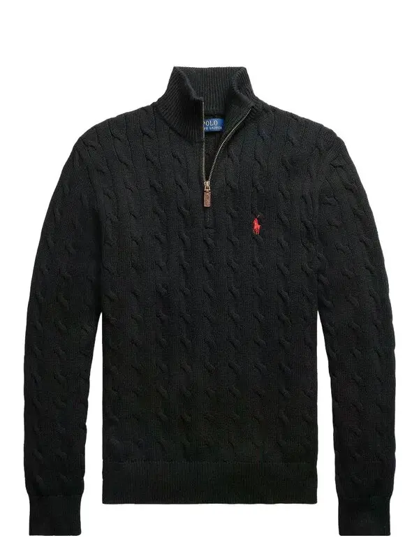 Polo Ralph Lauren Long-sleeve Half-zip Sweater - Black