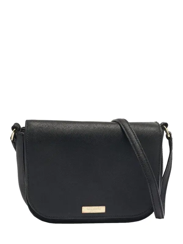 Kate Spade New York Flap Leather Crossbody Bag - Black