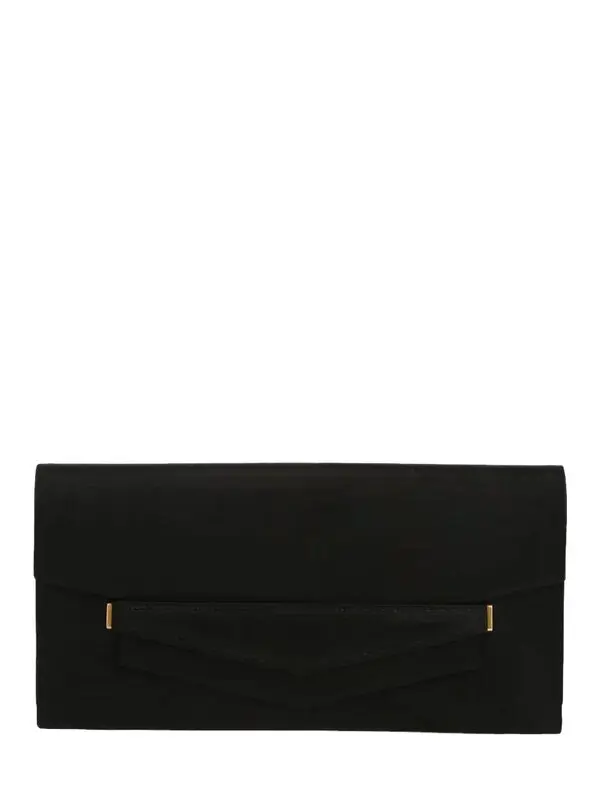 Hermès 1981 Faco Satin Flap Clutch - Black