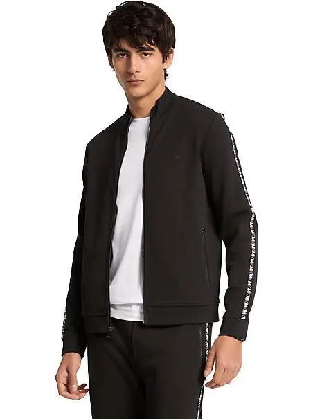 Michael Kors Logo Tape Cotton-blend Jacket - Black