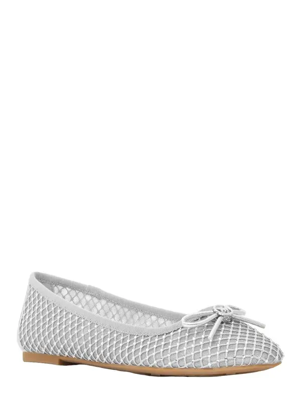 Michael Kors Savannah Embellished Mesh Ballet Flat - Silver