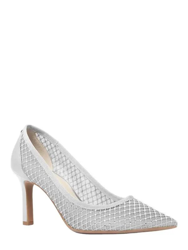 Michael Kors Willa Embellished Mesh Pumps - Silver