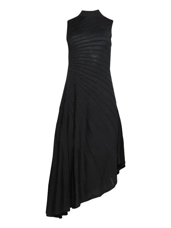 ALAÃA Ray Midi Dress - Black