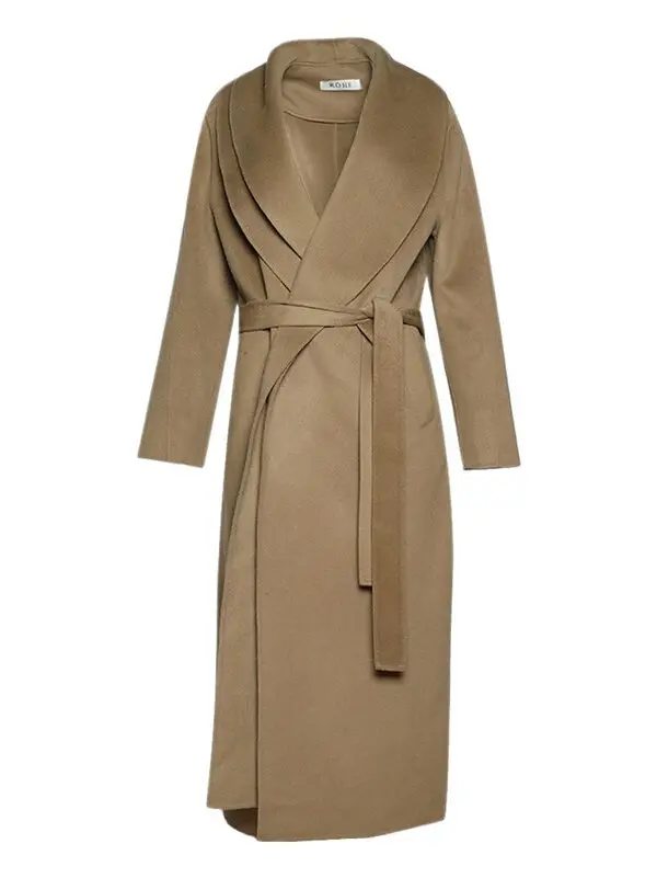 RÃHE Signature Double Faced Scarf Coat - Camel