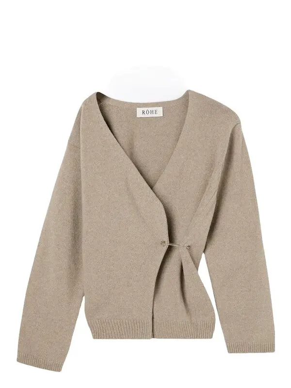 RÃHE Off-shoulder Wrap Cardigan - Neutral
