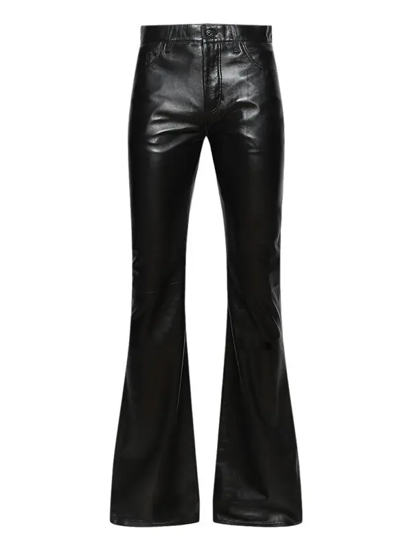 Acne Studios Leather Flare Leg Pants - Black