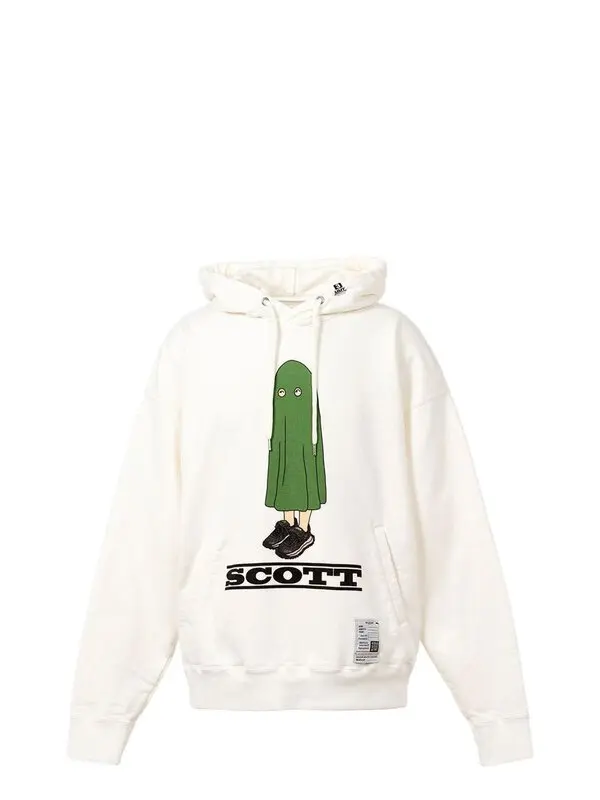 Mihara Yasuhiro Scott Printed Hoodie - White