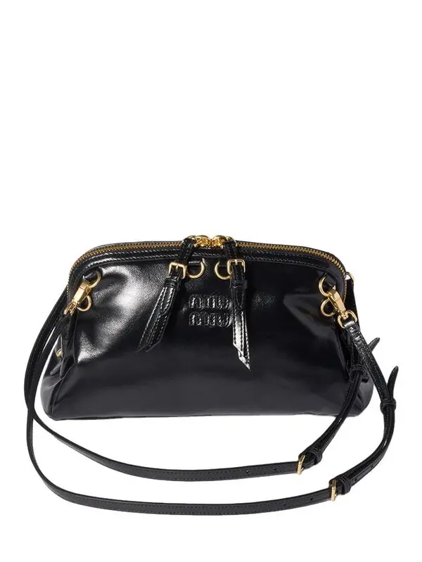 Miu Miu Caprice Leather Clutch - Black