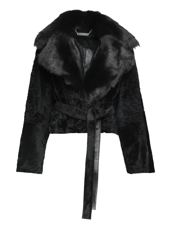 Nour Hammour Renata Shearling Jacket - Black