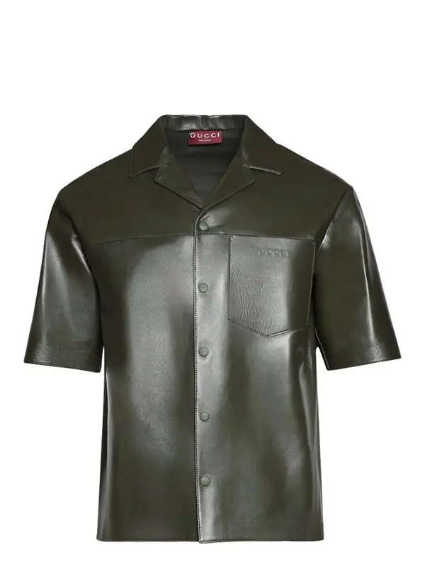Gucci Soft Nappa Shirt Dark Bottle - Green