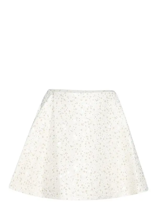 David Koma Sequin Boucle A-line Mini Skirt - White