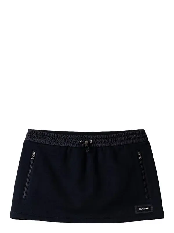 Miu Miu Fleece Mini Skirt - Navy