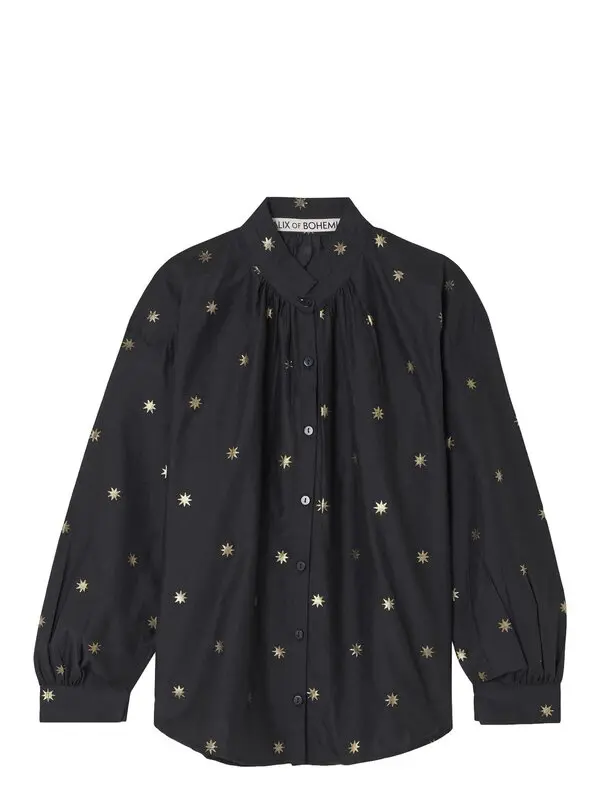 Alix Of Bohemia Kiki Celestial Night Printed Shirt - Black