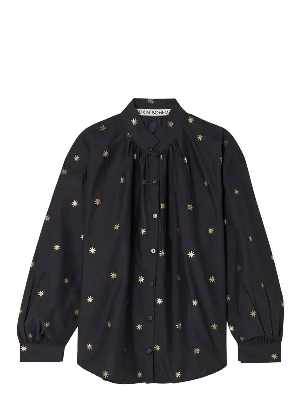 Alix Of Bohemia Kiki Celestial Night Printed Shirt - Black