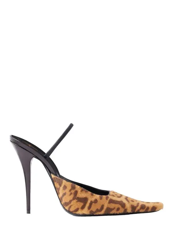 Saint Laurent Tuileries Leopard-print Calf Hair Mules - Animal Print