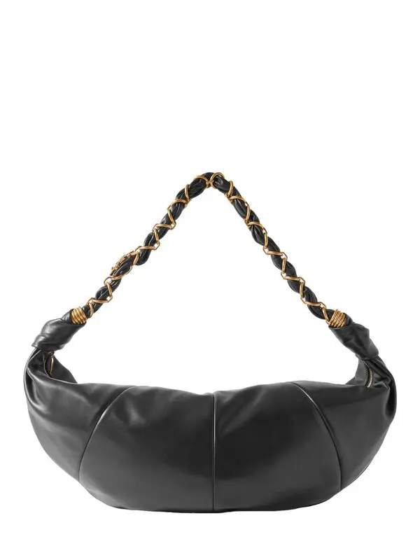 Saint Laurent Amalia Leather Shoulder Bag - Black