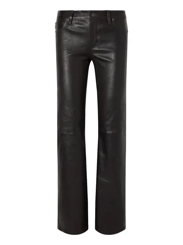 FRAME Rodeo Leather Bootcut Trousers - Brown