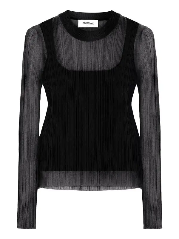 Sportmax Ribbed-knit Top - Black