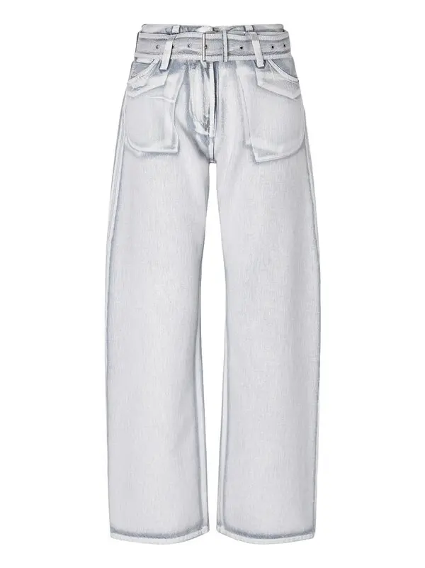 Acne Studios Trompe L'oeil Coated Straight-leg Jeans - Blue