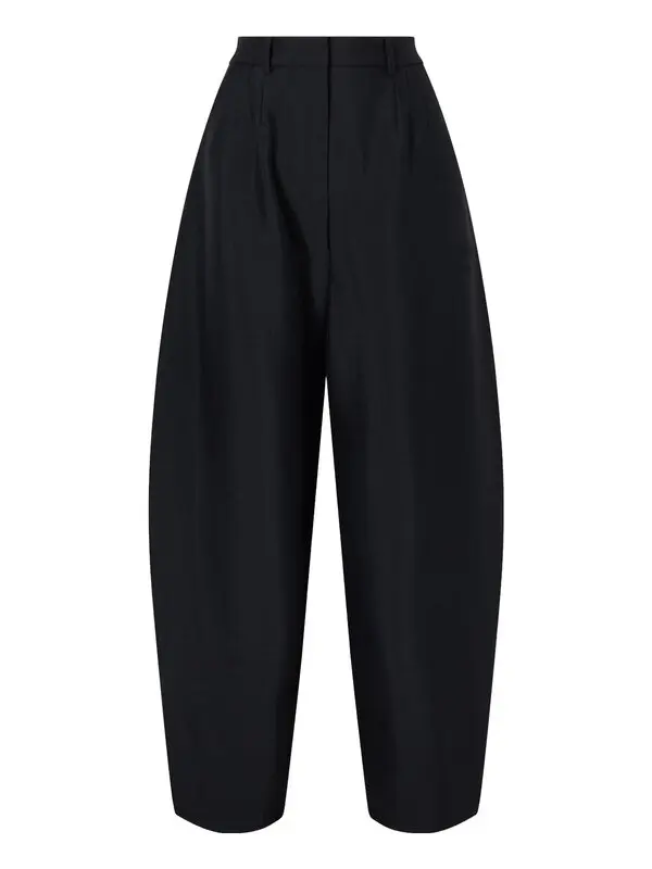Magda Butrym Pleated Wool And Mohair-blend Barrel-leg Trousers - Black