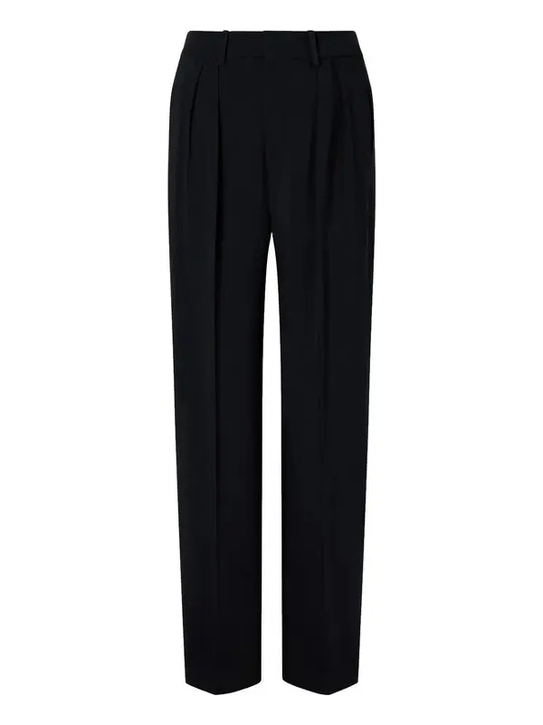 KALLMEYER Aiden Pleated Cady Straight-leg Pants - Black