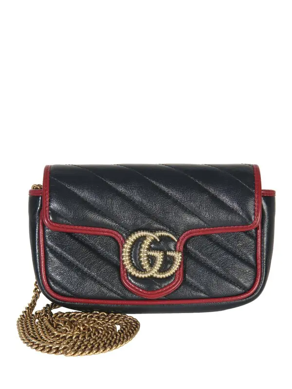 Gucci Matelassé Leather Super Marmont Bag - Black