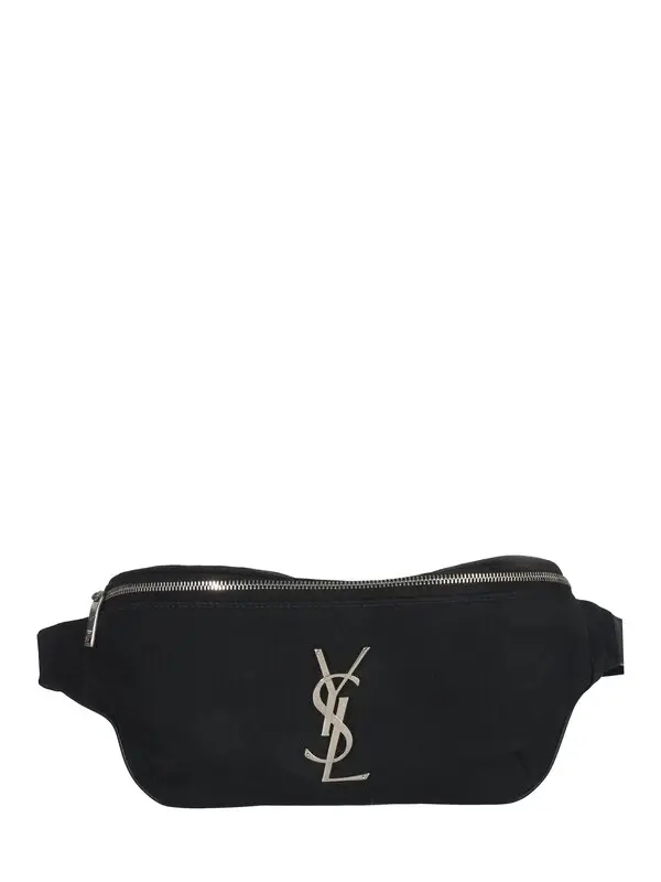 Saint Laurent Canvas Cassandre Belt Bag - Black