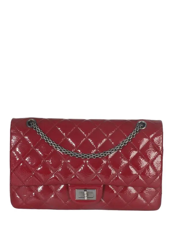 Chanel Crinkled Quilted Patent 2.55 Reissue 227 Flap Bag - Red