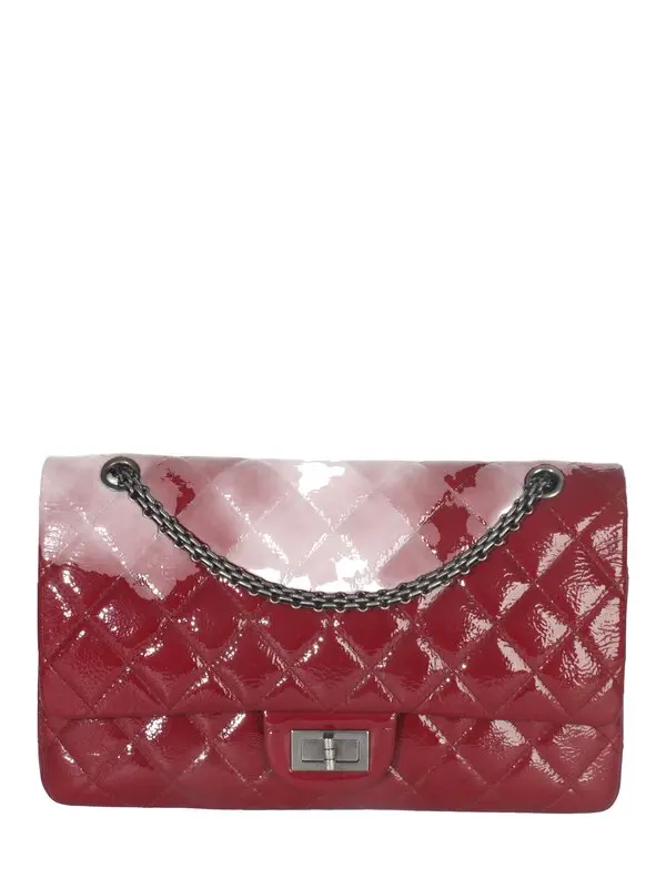 Chanel Crinkled Quilted Patent 2.55 Reissue 227 Flap Bag - Red