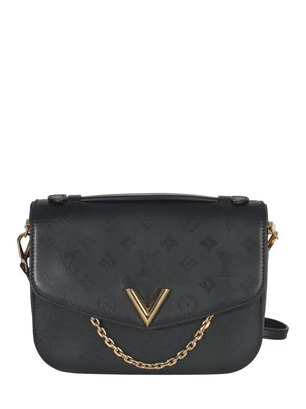 LOUIS VUITTON Monogram Calfskin Very Messenger Bag - Black