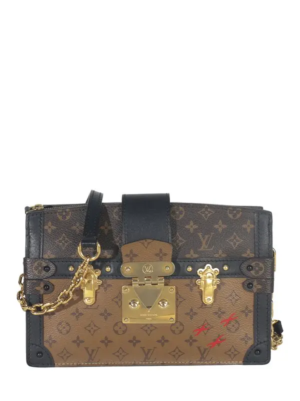 LOUIS VUITTON Reverse Monogram Canvas Trunk Clutch - Brown