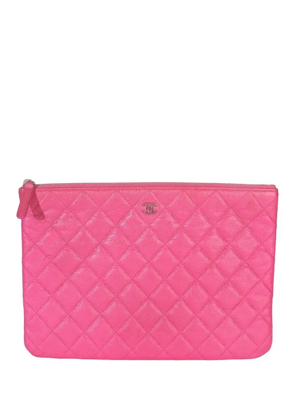 Chanel Quilted Lambskin Casino Beauty Cosmetic Case - Pink