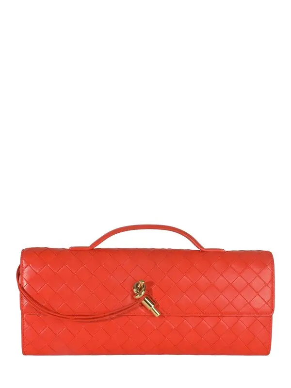 Bottega Veneta Nappa Intrecciato Long Andiamo Clutch - Orange