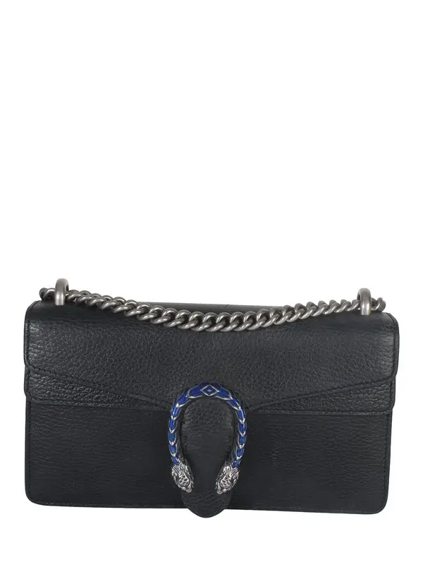 Gucci Pebbled Calfskin Dionysus Shoulder Bag - Black