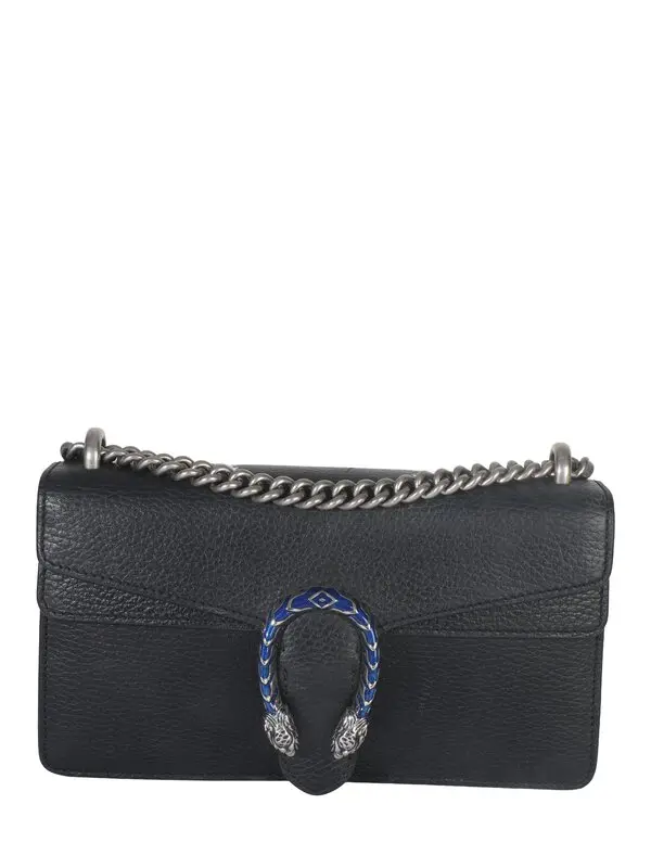Gucci Pebbled Calfskin Dionysus Shoulder Bag - Black