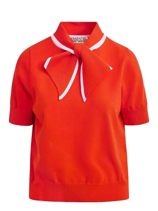 Essentiel Antwerp Jonda Scarf-tie T-shirt - Red
