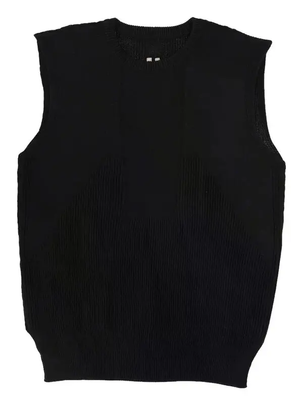 Rick Owens Sleeveless Ribbed Knit Top - Black